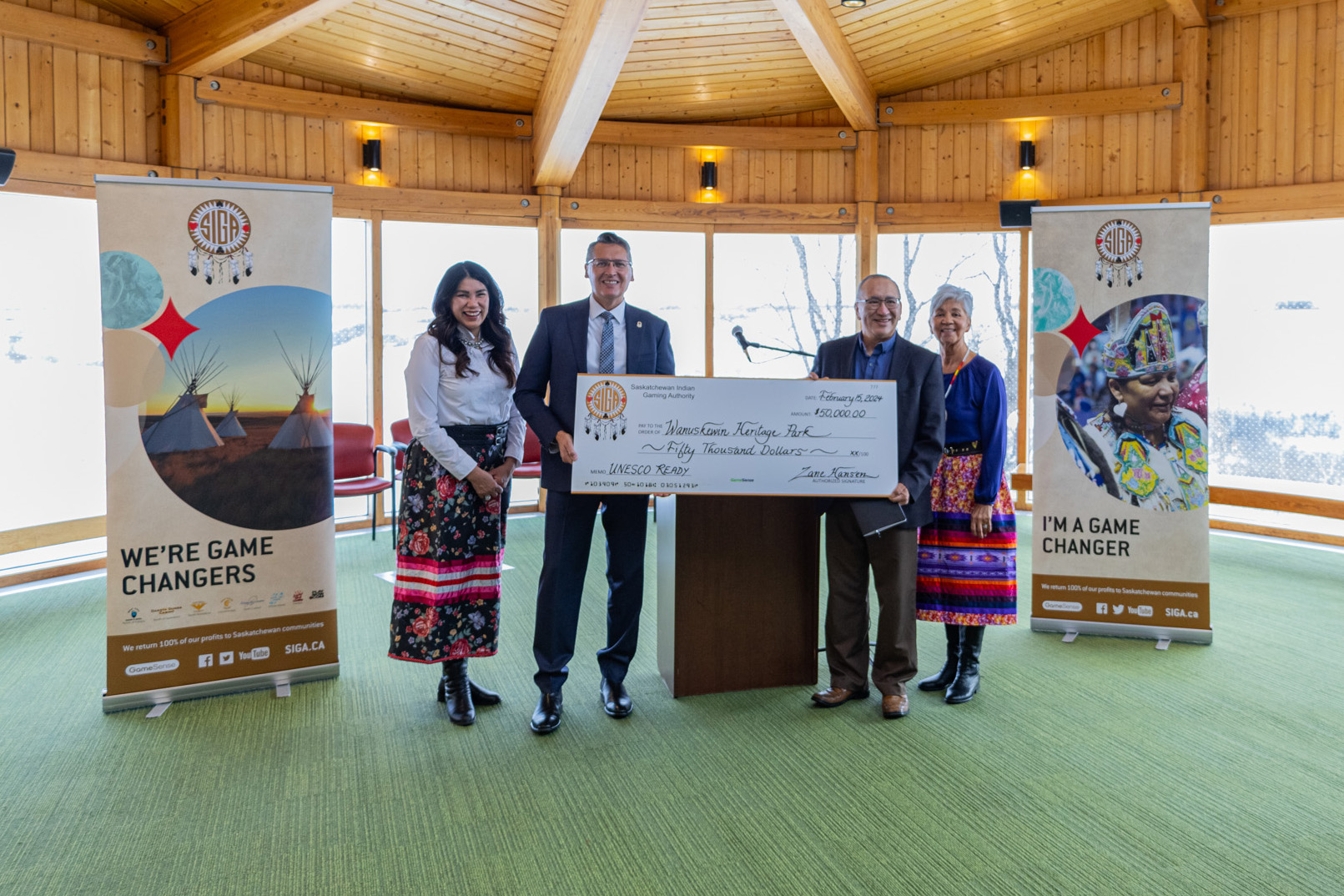SIGA presents 50000 donation to Wanuskewin Heritage Park - SIGA ...